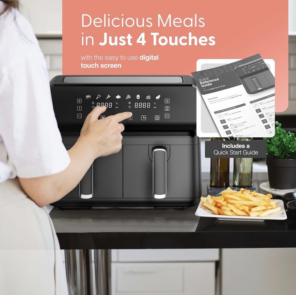 Keplin 9L Dual Zone Air Fryer Energy-Saving Cooker with Multi Cooking ...