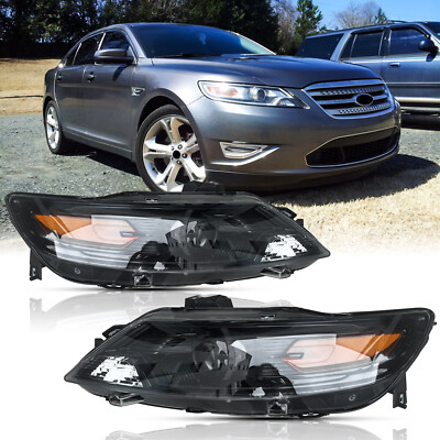 Pair For 2010 2011 2012 Ford Taurus Sedan Halogen Headlights Assembly ...