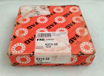 6312 2Z C3 Single Row Deep Groove Radial Ball Bearings Double Shield ...