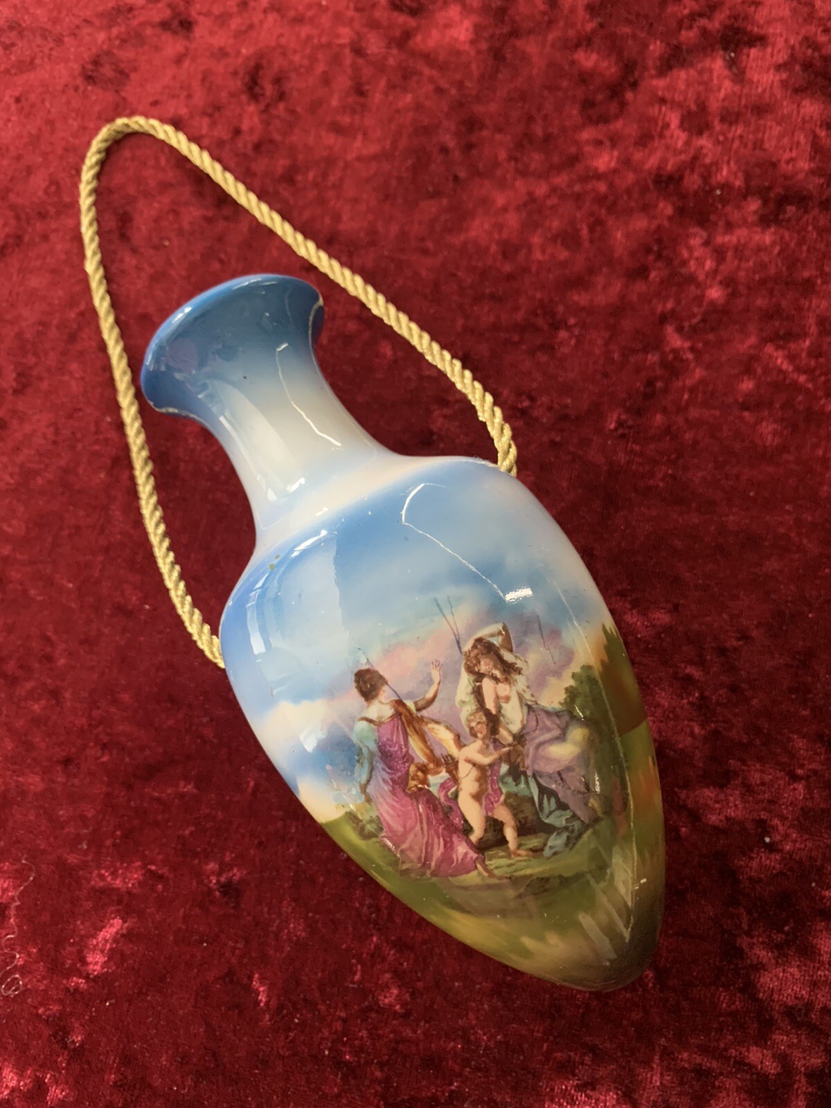 Antique Pot-Pourri Pomander Hand Painted Ceramic Hanging Wardrobe Scent ...