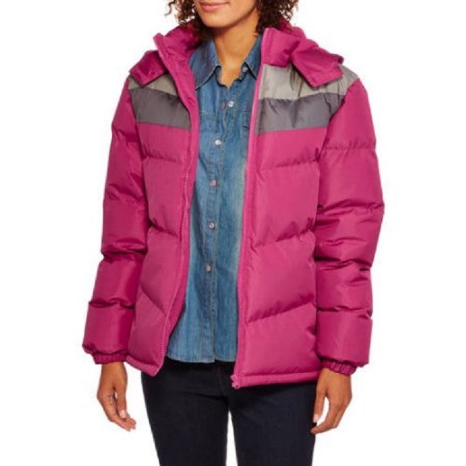 Climate Concepts Women's Hooded Puffer Coat with Cozy Microfleece ...