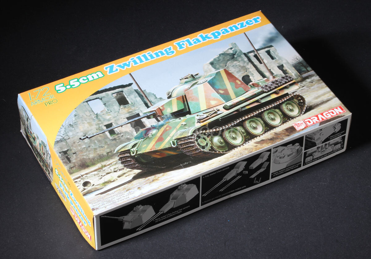 Dragon WWII German 5.5cm Zwilling Flakpanzer 1/72 Model kIT Model | eBay