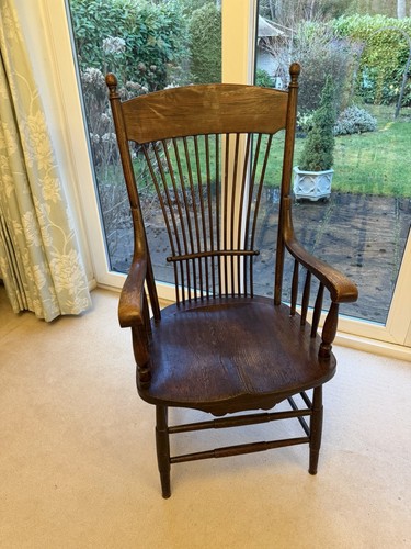 Solid wood antique grandfather chair. Great office chair for a ...