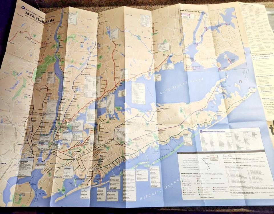 New York City Subway Transit Map September 2002 Vintage NYCT MTA LIRR ...