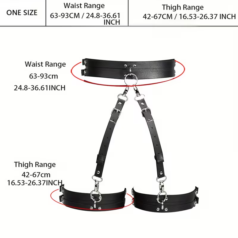 ️BDSM ️ Leather Leg Cuffs Belt with Metal Rings & Adjustable Buckle ...