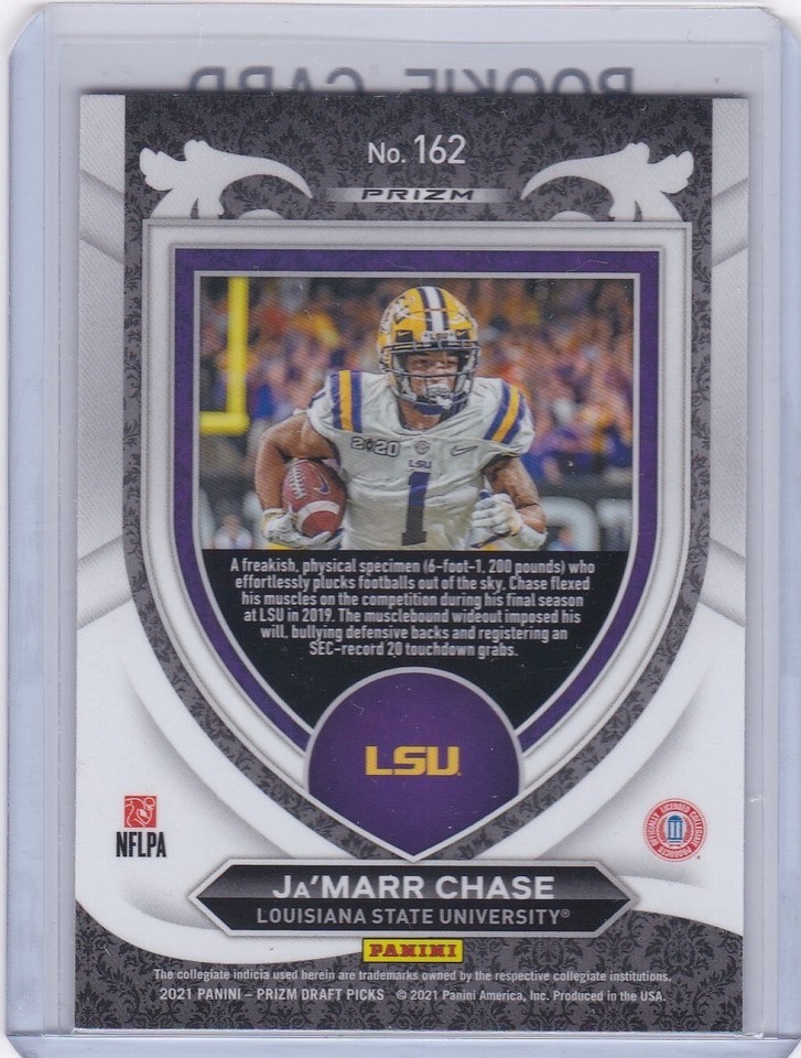 JA'MARR CHASE ROOKIE CARD 2021 Jamarr Football RARE RED CRACKED ICE ...