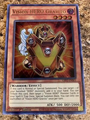 YuGiOh Vision HERO Gravito - GFP2-EN061 - Ultra Rare - 1st Edition Near ...