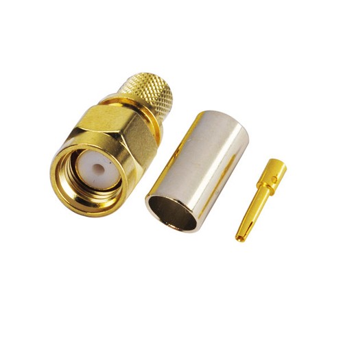 20-Pack RP-SMA Male Crimp Solder Connector for LMR-240 KSR-240 Coaxial ...