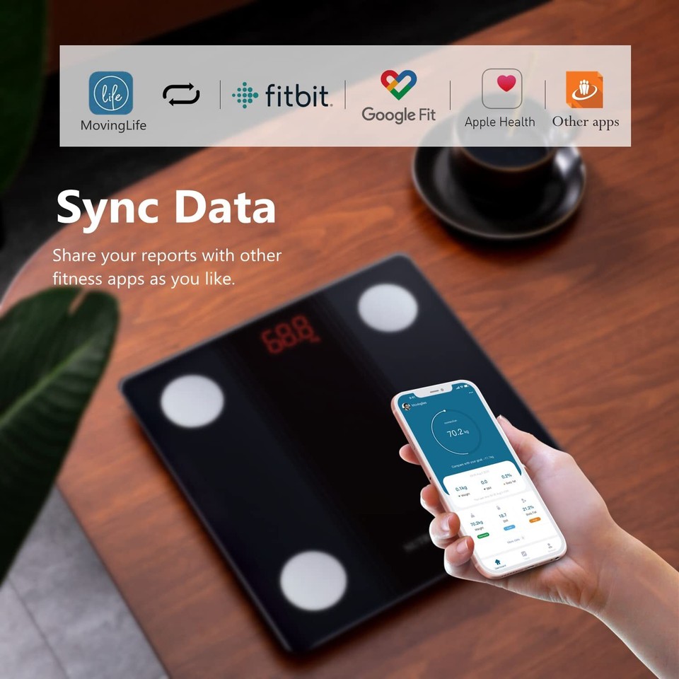 Bathroom Scale Smart Digital Bluetooth Scales for Body Weight Body Fat ...