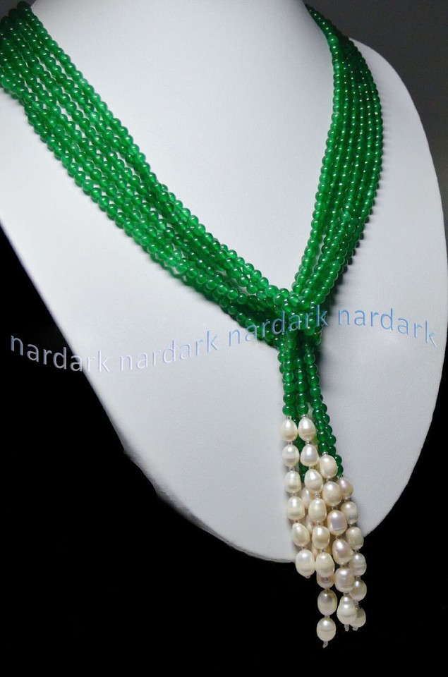 3 Strands Natural 4mm Gemstone Round Beads 7-8mm White Pearl Scarf ...