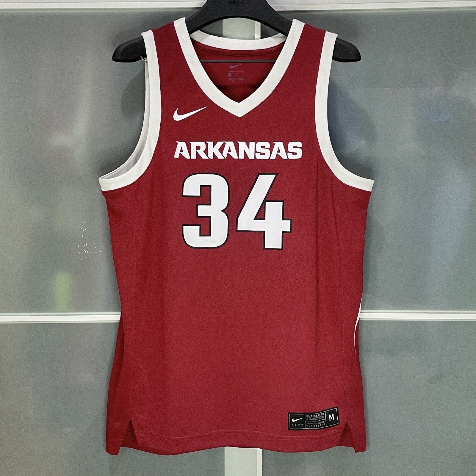 NIKE ARKANSAS RAZORBACKS #34 NCAA MENS BASKETBALL GAME JERSEY RED M NEW ...