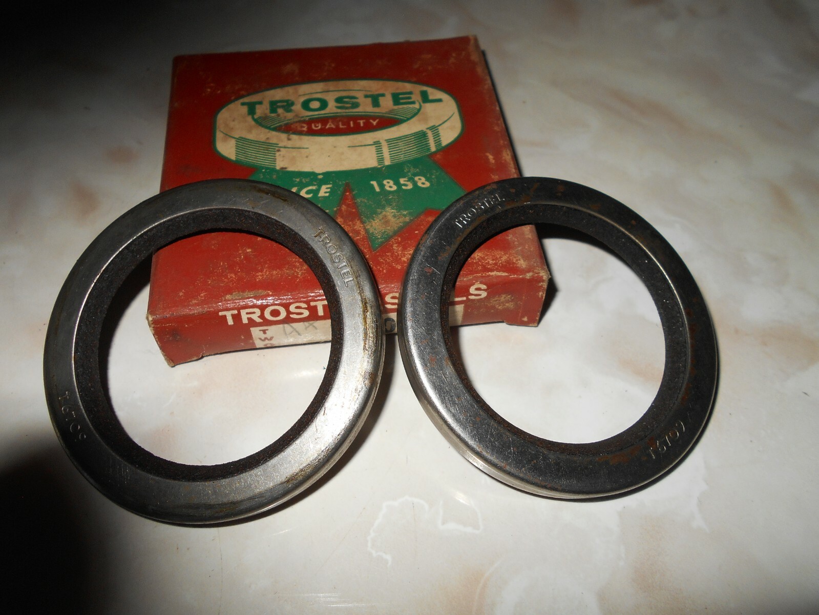 NORS Trostel T6709 Front Wheel Seals 1954 Ford & Mercury Pass. AD-1190 ...