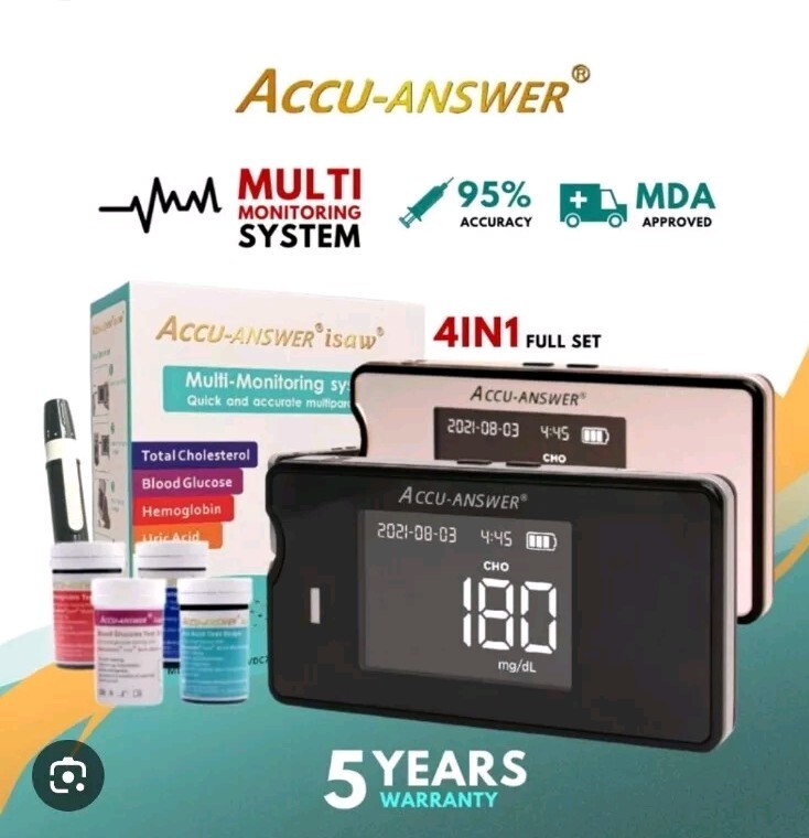 ACCU ANSWER isaw® 4-in-1 Cholesterol Monitoring System with 40 Test ...
