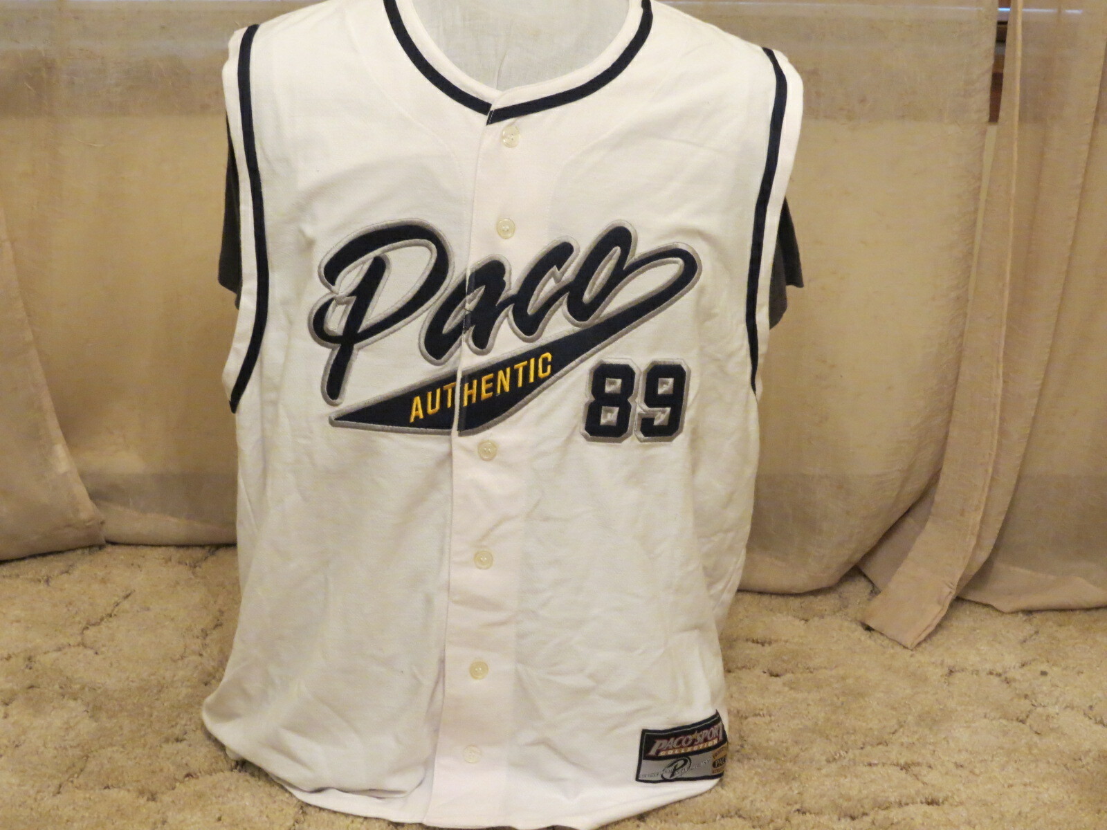 PACO Sports Baseball Shirt # 89, Size: L, White & Blue | eBay