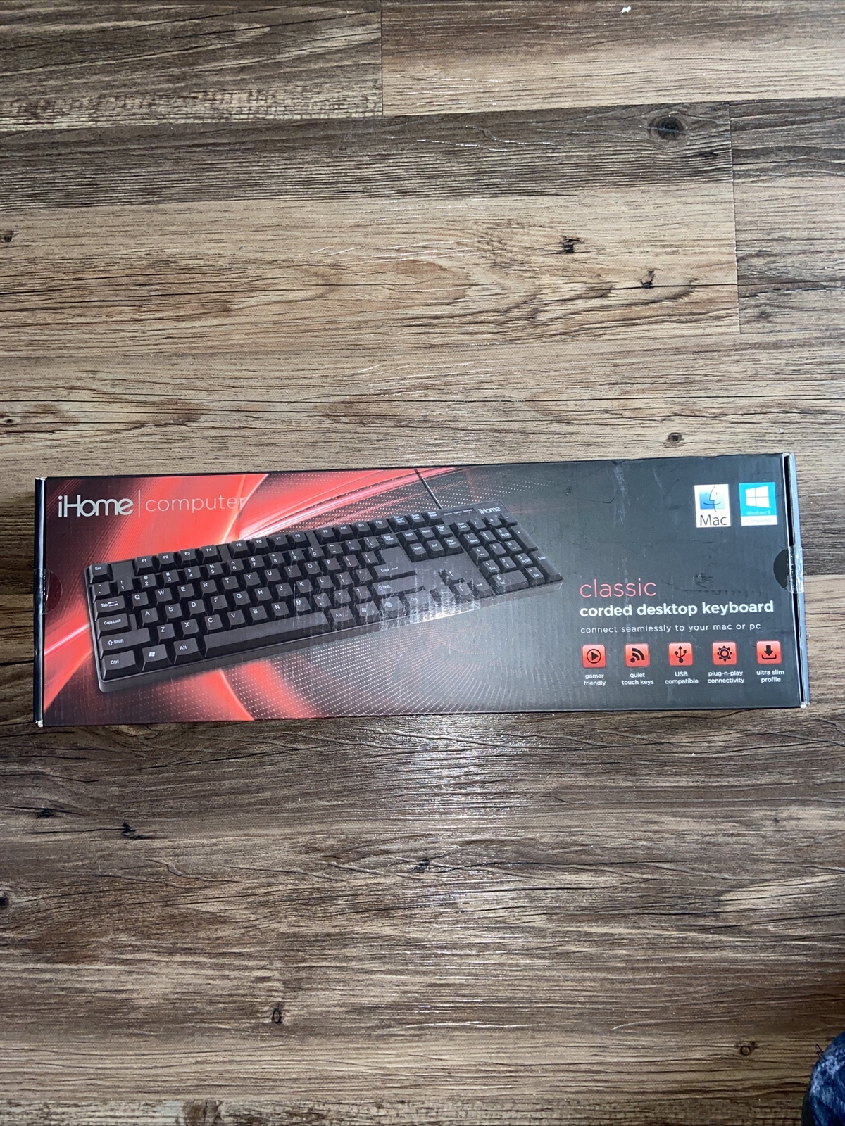 iHome IH-K301 Classic Corded Quiet Touch Slim USB Desktop Keyboard See ...