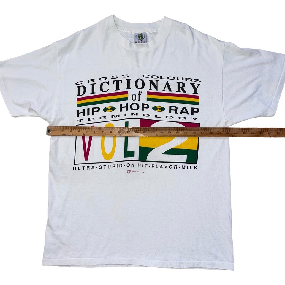 Cross Colours T shirt Vintage 90s Dictionary Of Hip Hop Rap OS Rare ...