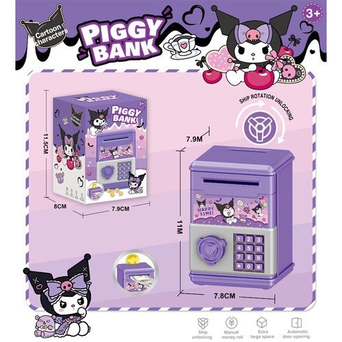 Sanrio Kuromi Melody Piggy Bank Anime Money Box Saving Coins Cents Fun ...