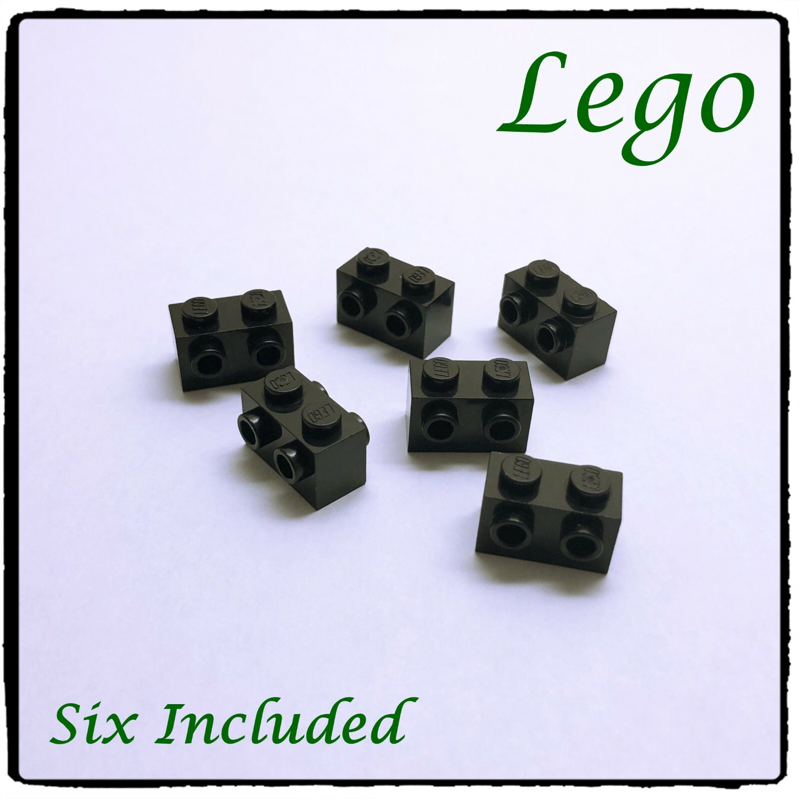 LEGO Part 52107 1x2 Brick With Studs on Both Sides X4 Black (d 39) for ...