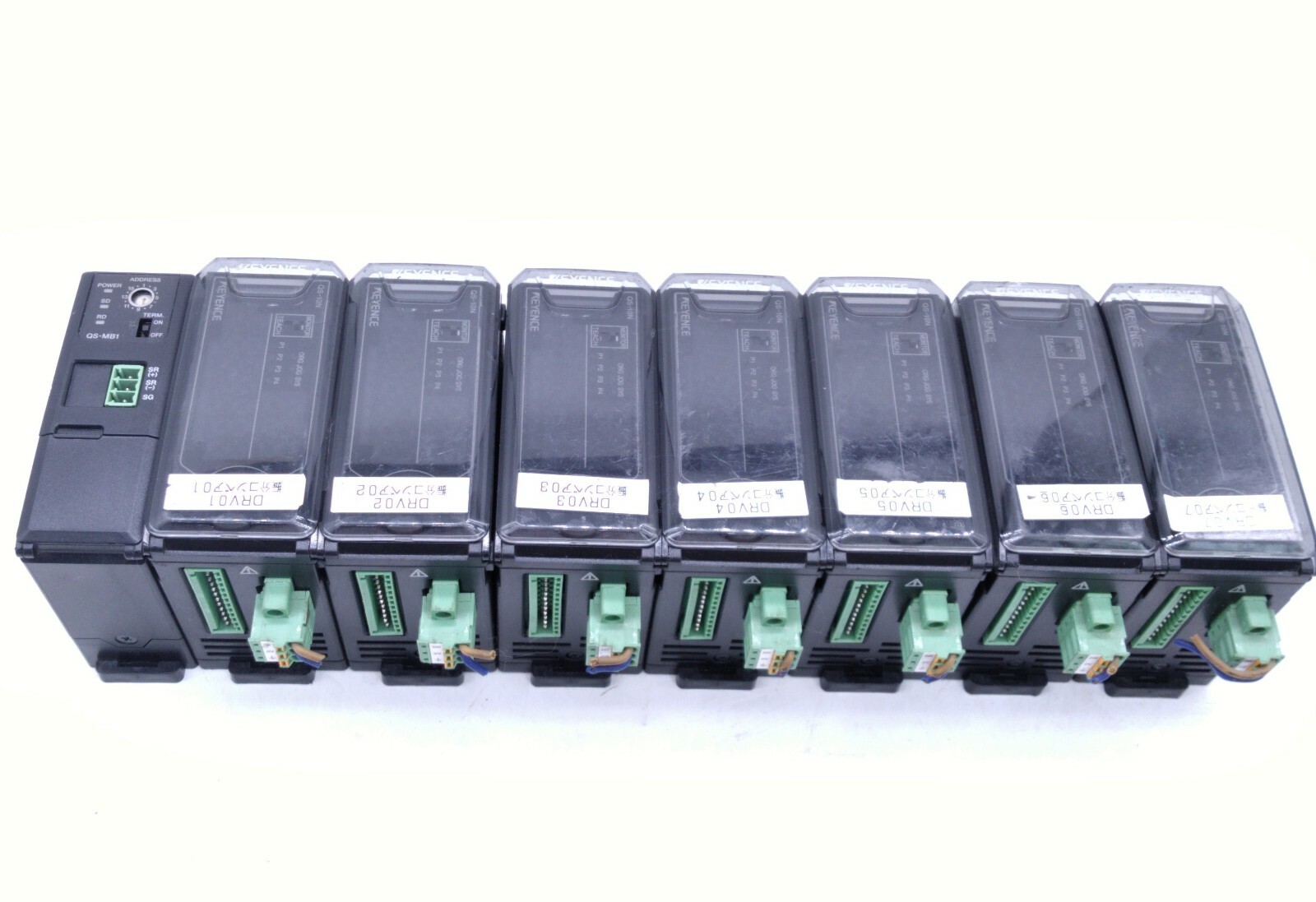 Keyence QS-MB1 Serial Interface Module and 7 pcs Keyence QS-10N driver ...