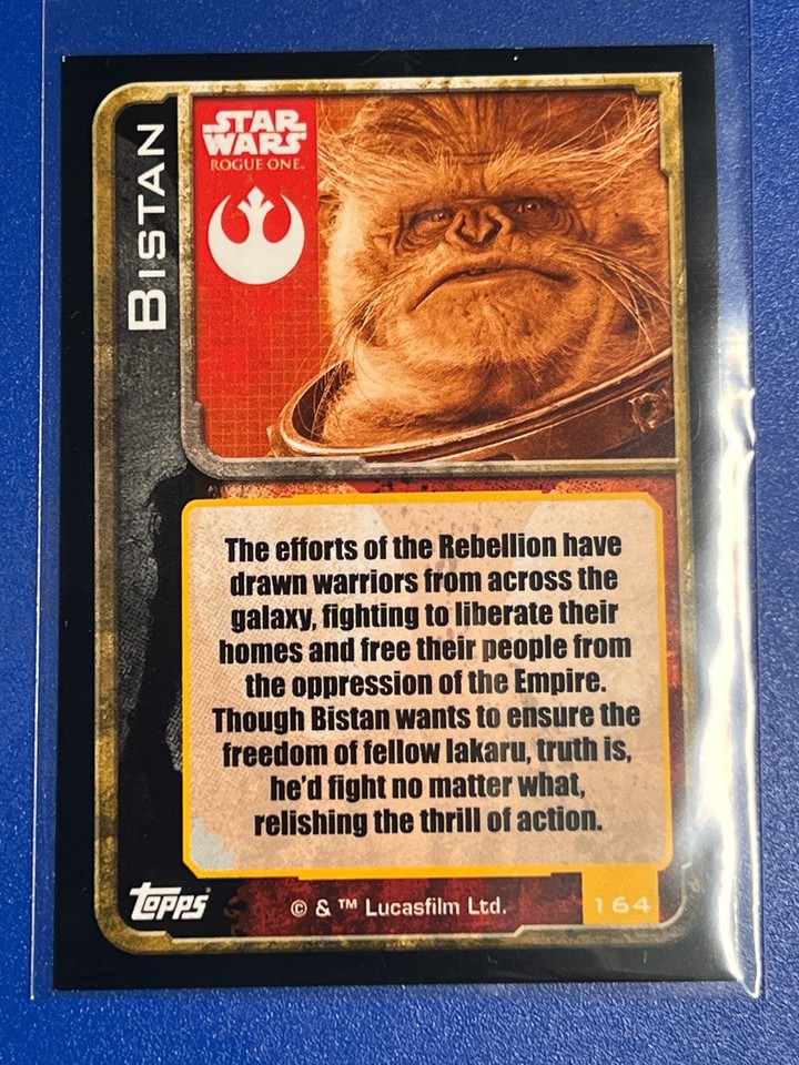 2016 Topps Star Wars: Rogue One UK Holofoil Bistan #164 | eBay UK