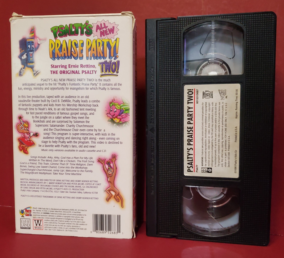 VHS Psalty's Praise Party TWO - Kids religious show 1996 *BUY 2 GET 1 ...
