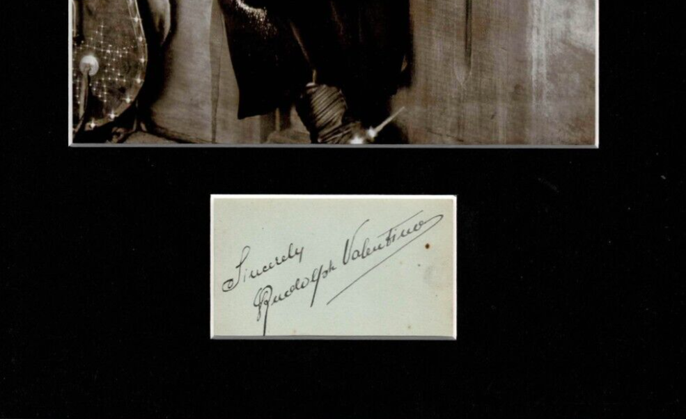 RUDOLPH VALENTINO SILENT FILM SUPERSTAR THE SHEIK SIGNED AUTOGRAPH ...