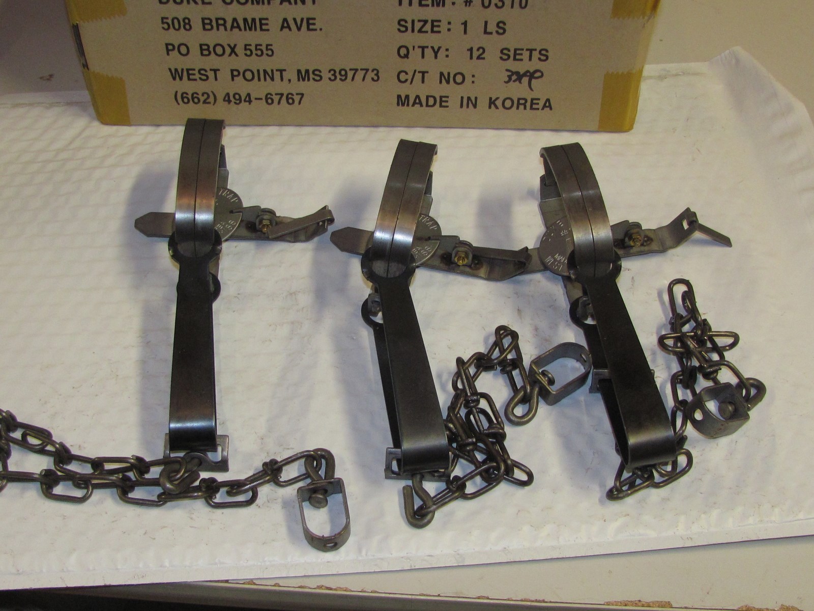 3 Duke #1 Long Spring Foothold Traps Mink Muskrat Gopher Trapping 0310 ...