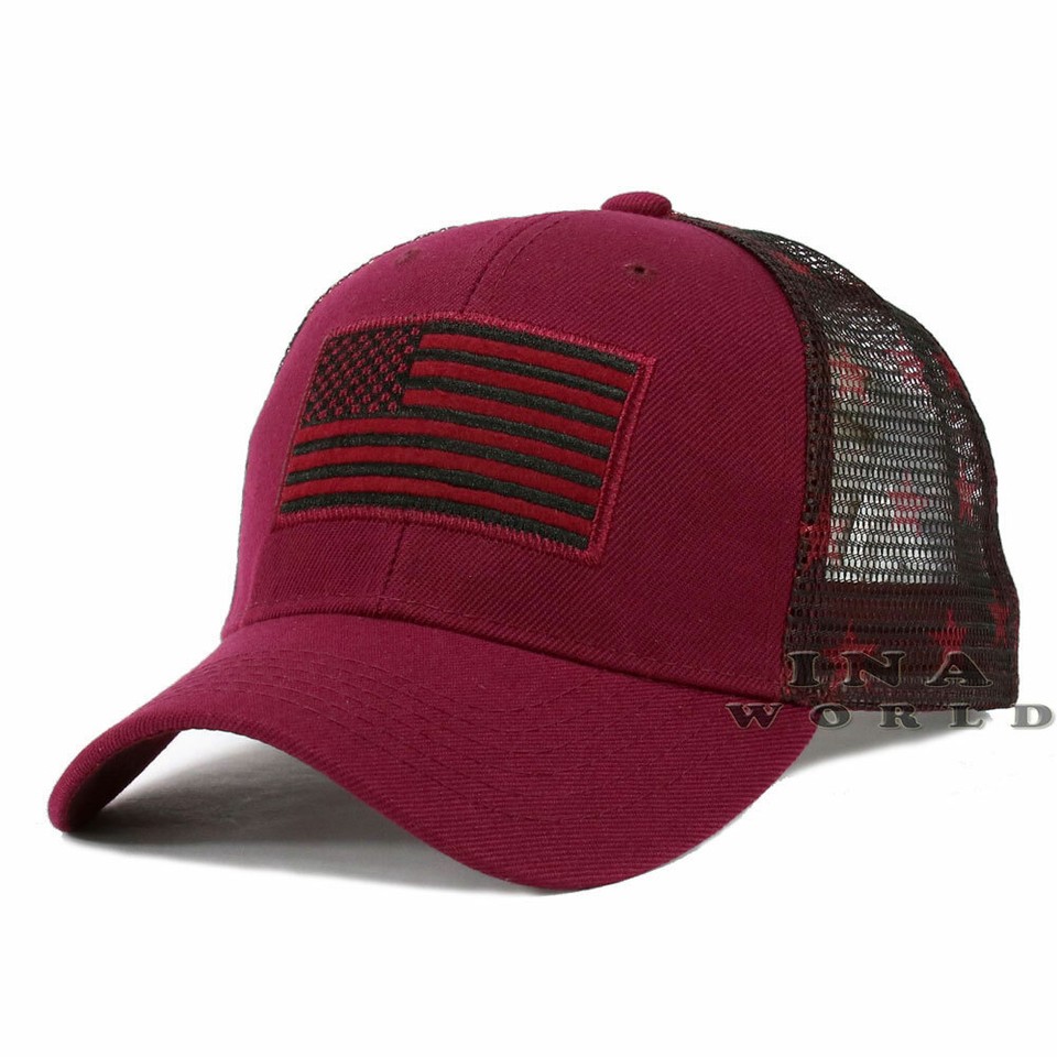 USA American Flag Hat Tactical Operator Military Flag Mesh Snapback ...