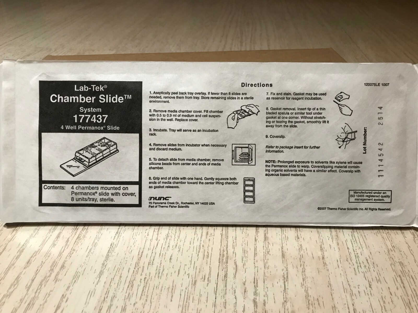 Brand New 4-well Chamber Slide w/ removable wells Permanox Cell Culture ...