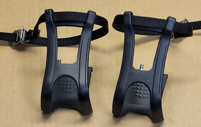 Nylon Bicycle Pedal Toe Clip and Strap Set Replacement Straps & Clips ...