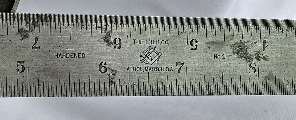 4 Pc COMBINATION SQUARE SET The L.S.S. Co No. 4, Lufkin Protractor ...