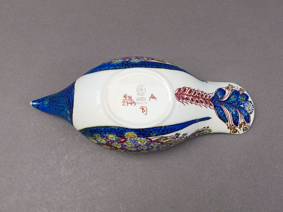 Royal Copenhagen Denmark Berte Jessen Fajance Pottery 431/2749 Peacock ...