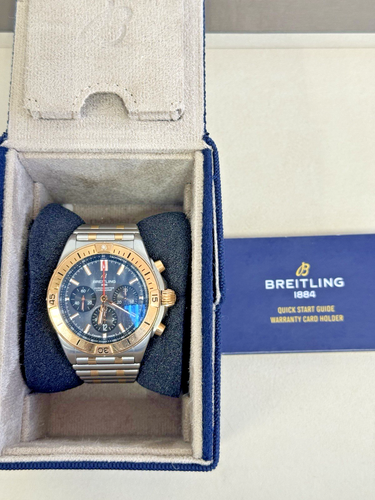 Breitling Chronomat B01 18K Gold Stainless Steel Watch UB0134 Paper ...