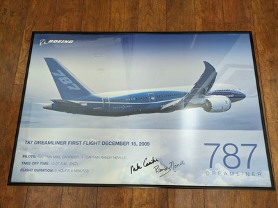 Boeing 787 Dreamliner Maiden Flight Poster Signed By The Captain And ...