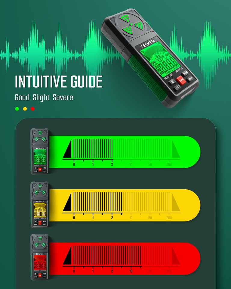 Hound-200 EMF Meter: 3-in-1 Portable Radiation Detector for Home ...