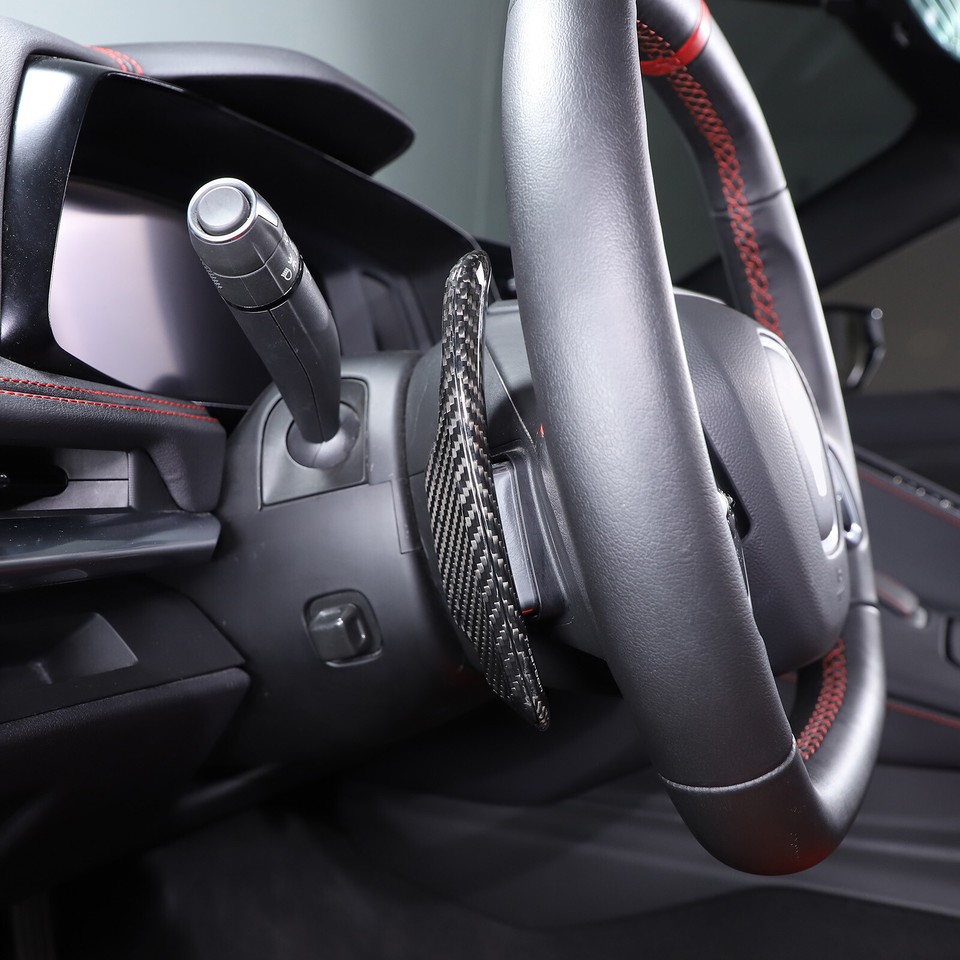 Real Carbon Fiber Gear Shift Paddles Paddle Shifters For Corvette C8 20 ...