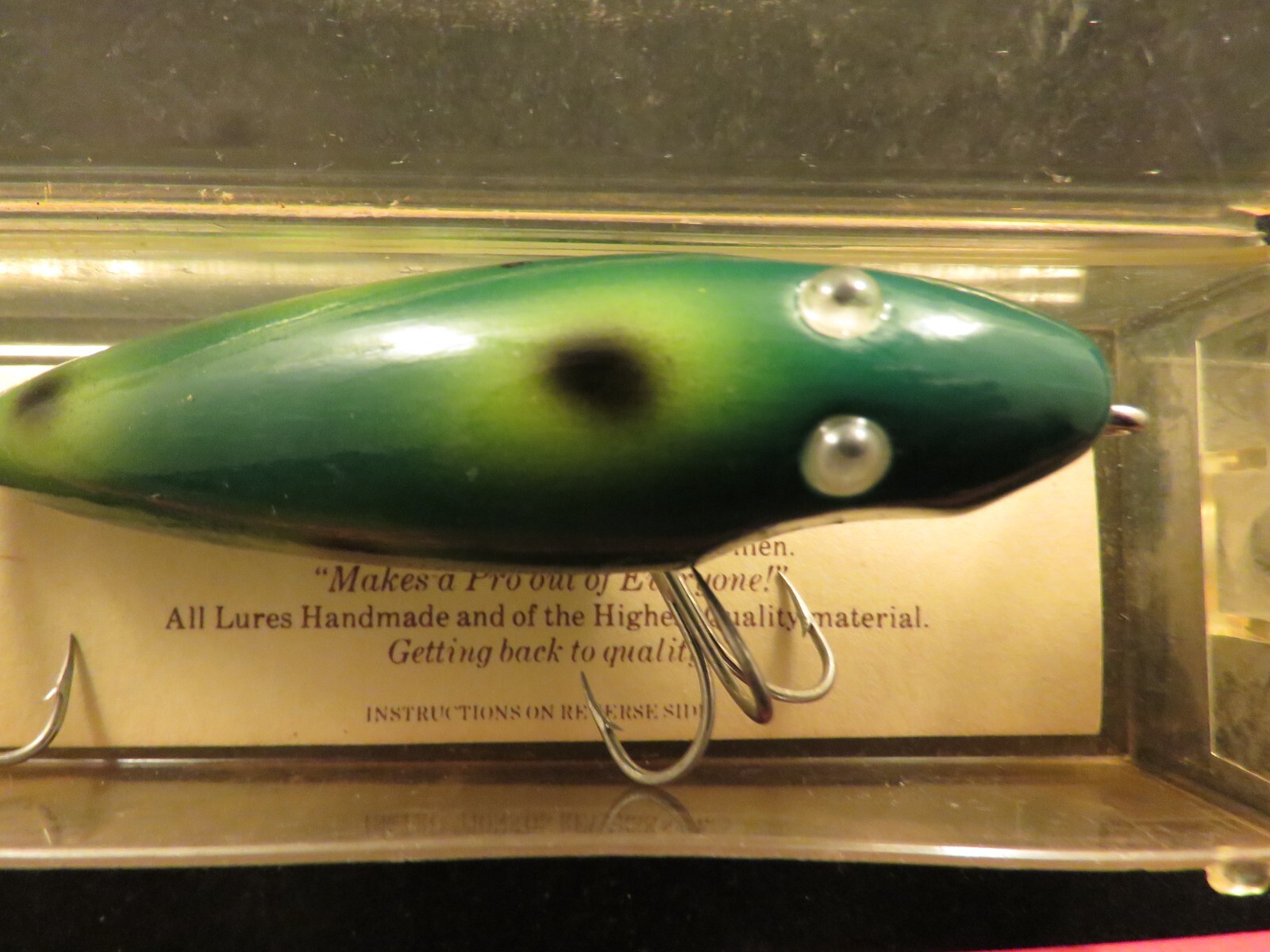 Vintage Bass Hustler Lures Bob's Bass Thief Jr Wood Fishing Lure Frog ...