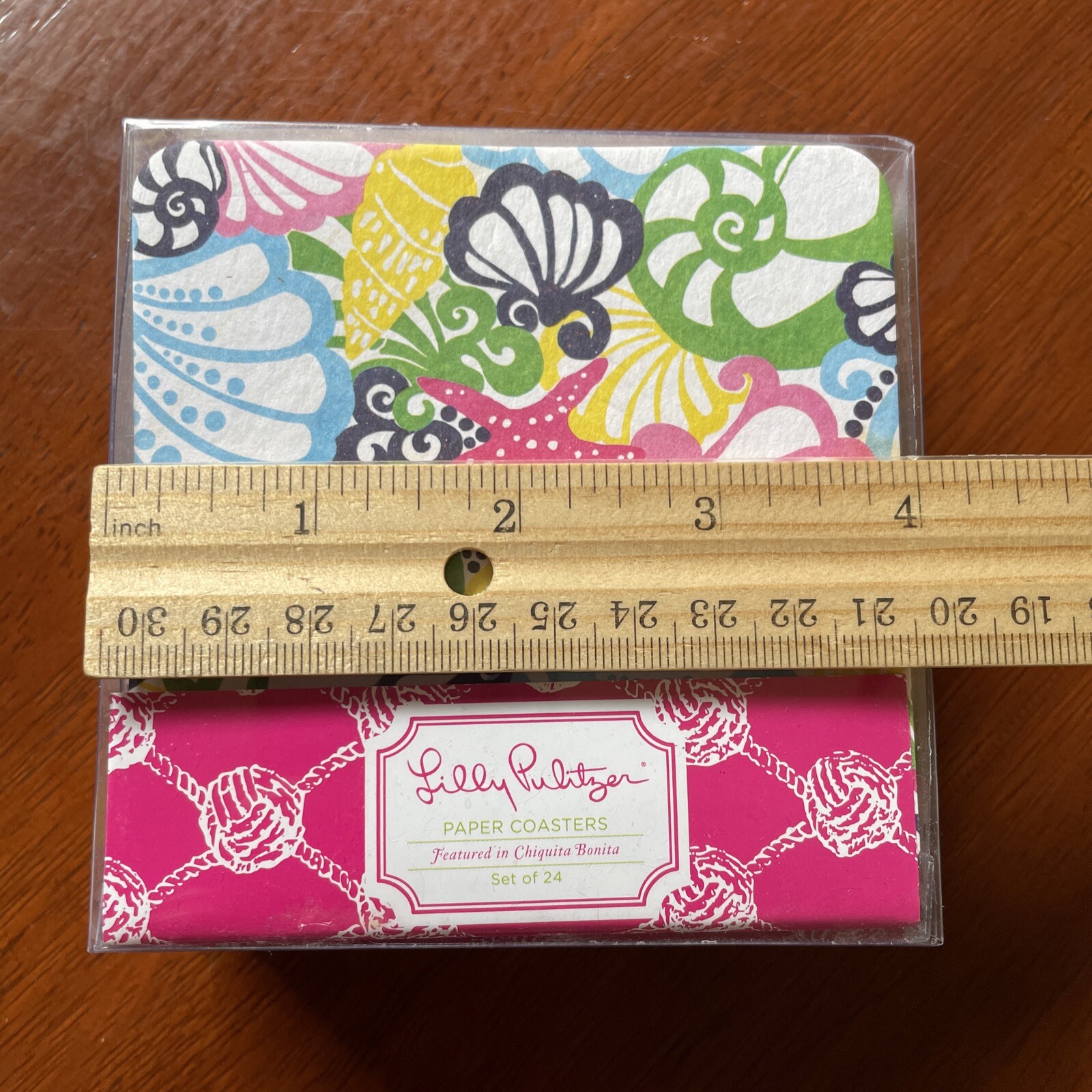 LILLY PULITZER 24 PAPER COASTERS Chiquita Bonita Seashells | eBay
