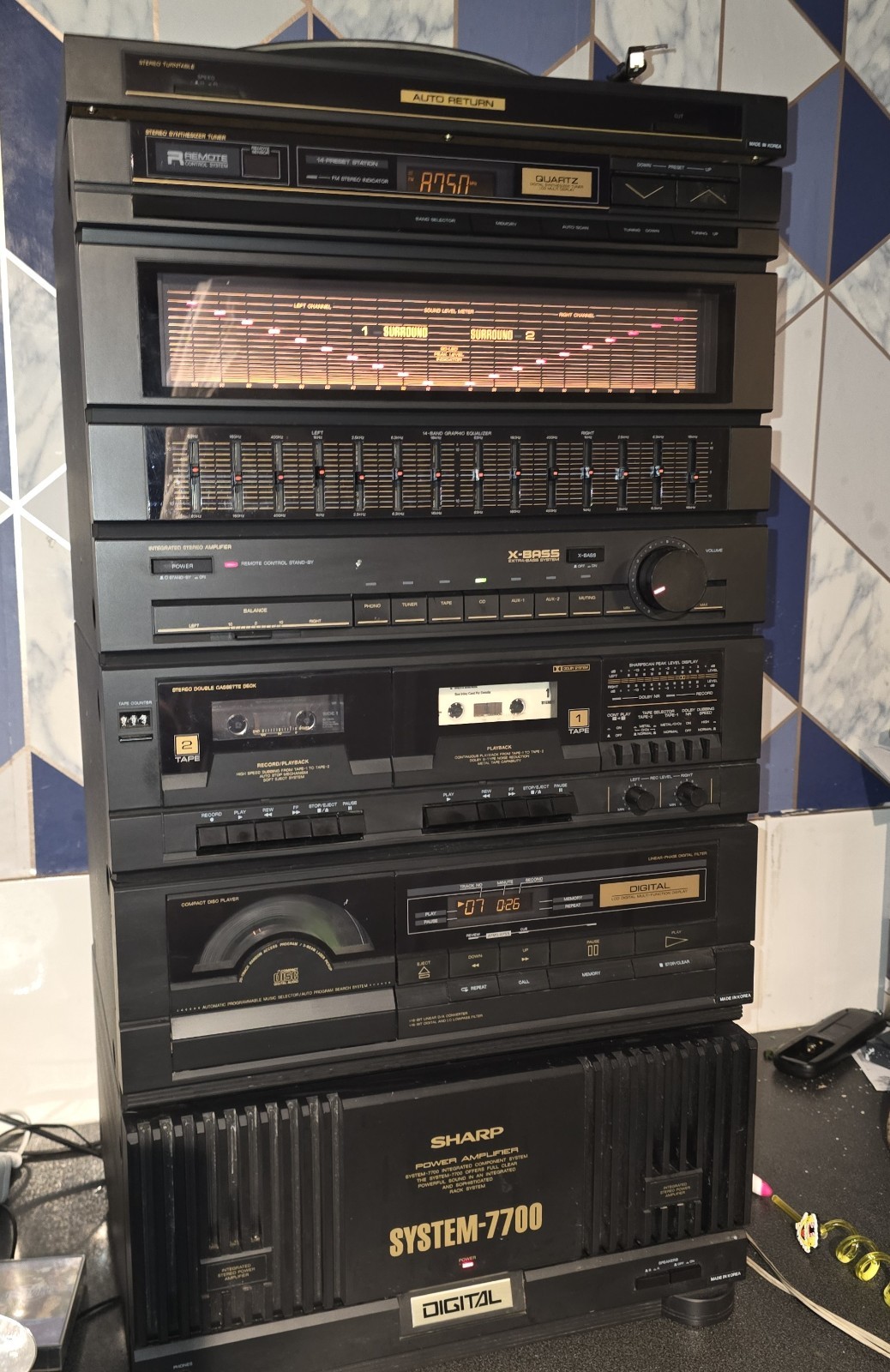 Sharp Hi-Fi Stereo System SC-7700, TT, CD, Tape - Very Rare System ...