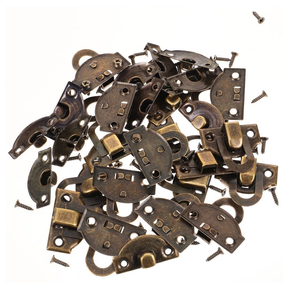40 Pcs Antique Bronze Small Box Latches Hardware For Wood Chest Jewelry ...