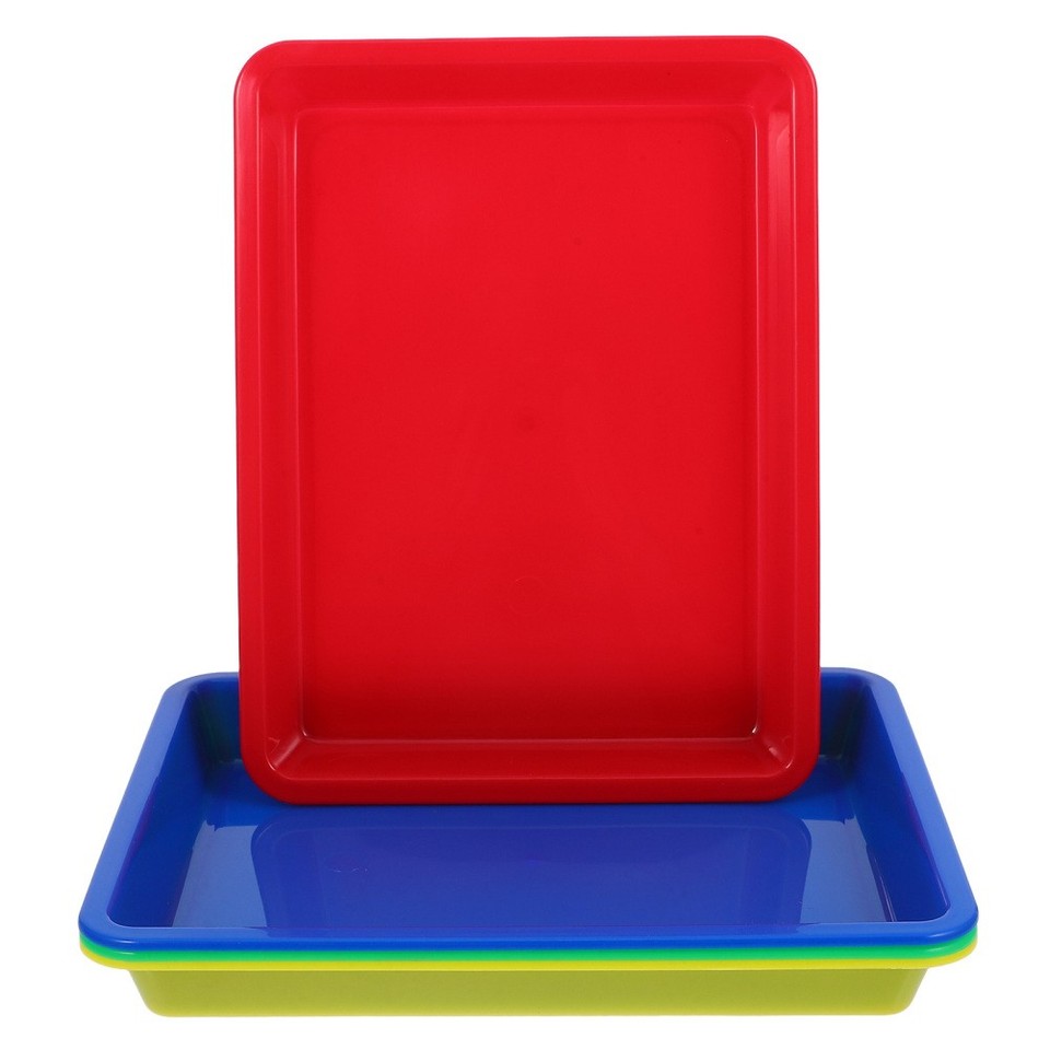 4 Pcs Plastic Storage Tray Rectangular Activity Trays Drawing Paper ...