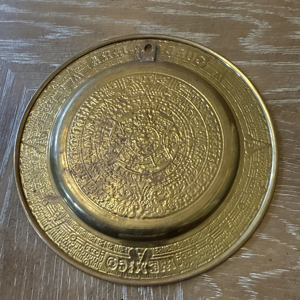 Old Vintage Mexican Copper Mayan Calendar Tray Wall Hanging Plaque | eBay