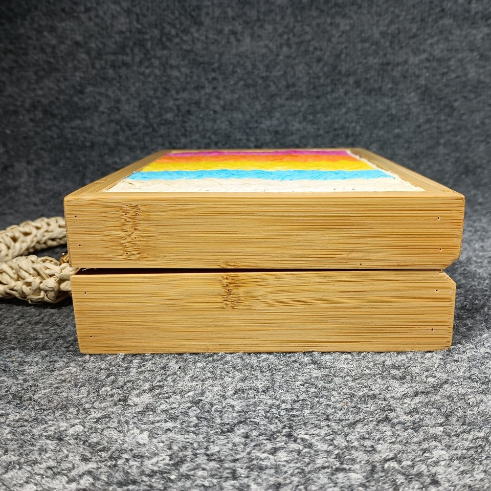 Moda Luxe Wooden Box Purse Rainbow | eBay