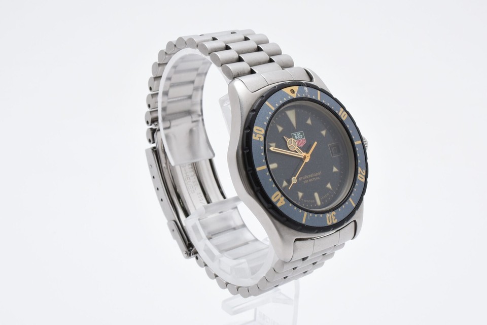 [NEAR MINT] Tag Heuer 972.606 Mens Watch Moondust Blue Professional ...