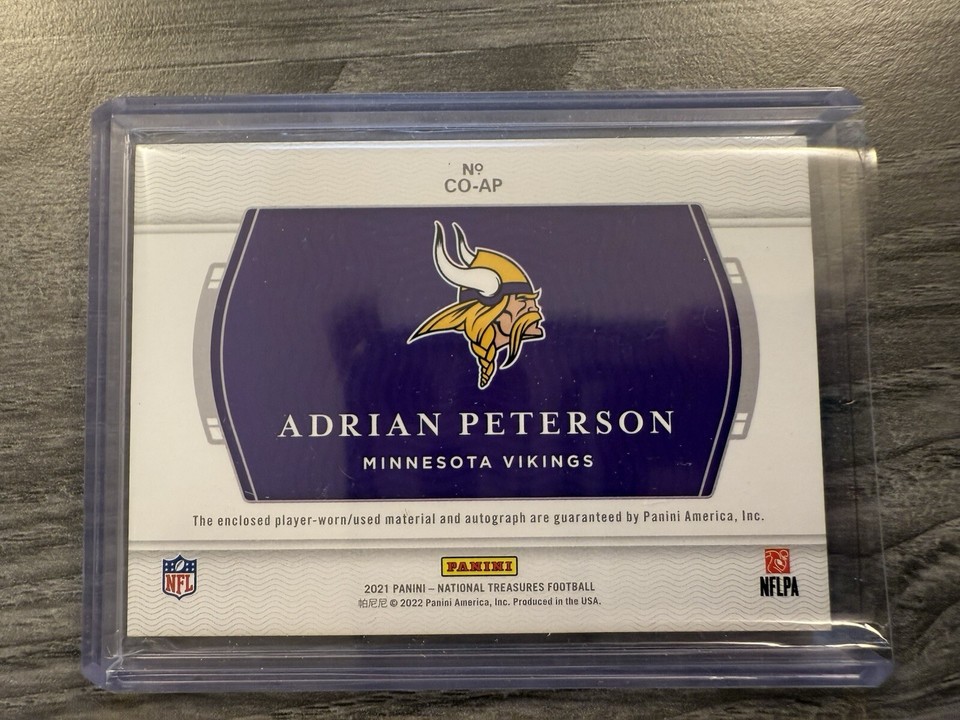 ADRIAN PETERSON 2021 NATIONAL TREASURES COLOSSAL PATCH TAG AUTO 1/1 | eBay