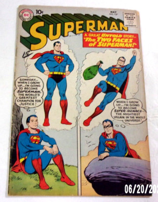 SUPERMAN #137 1960 SOLID VG STURDY SWAN,FULL LENGTH STORY AN EVIL KAL ...