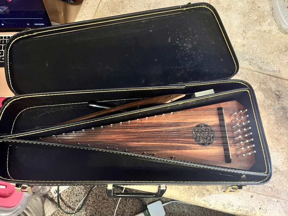 Vintage Hollow Bowed Psaltery Wood String Instrument & case | eBay