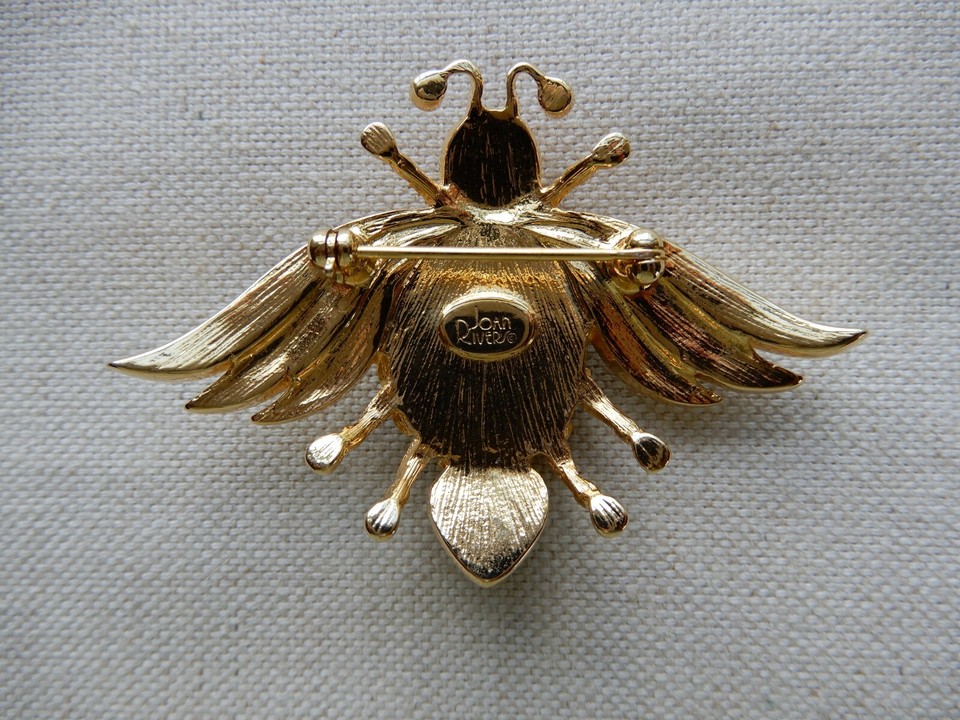 LARGE VINTAGE JOAN RIVERS GOLD TONE BUG INSECT PIN BROOCH | eBay