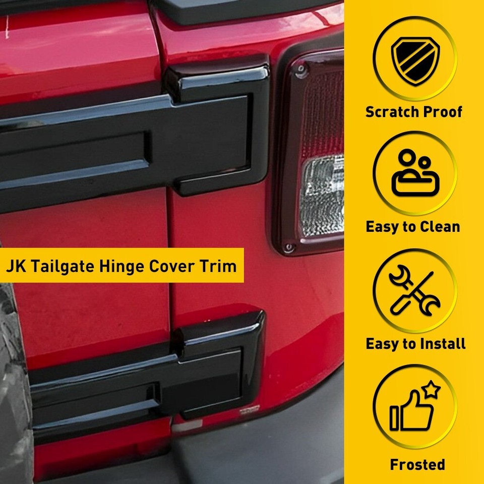 Hinge Tailgate Covers For Trim 2007-2018 Jeep Wrangler JK Unlimited ...