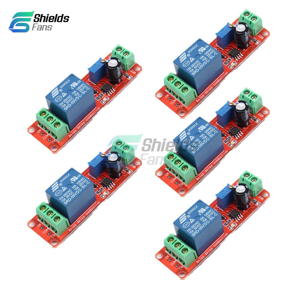 5PCS DC 5V Delay Relay Shield NE555 Timer Switch Adjustable Module | eBay